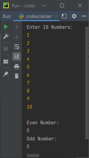 Python Program To Count Even And Odd Numbers In A List