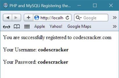PHP and MySQLi SignUp Page