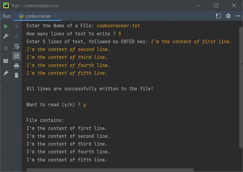 Python Program To Write To File